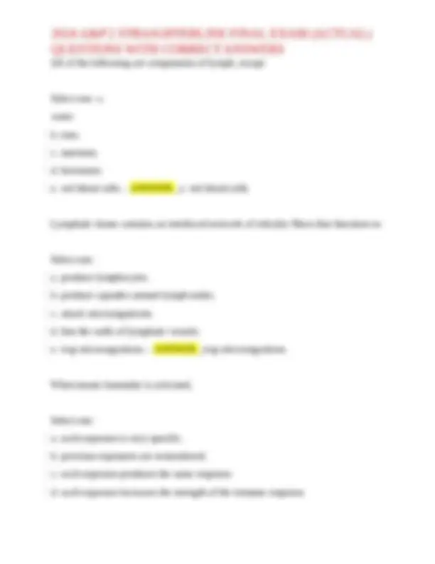 2025 A&P 2 STRAIGHTERLINE FINAL EXAM (ACTUAL) QUESTIONS WITH CORRECT ...