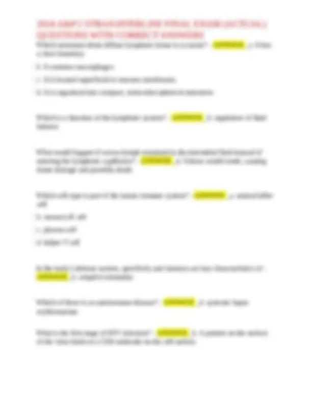 2025 A&P 2 STRAIGHTERLINE FINAL EXAM (ACTUAL) QUESTIONS WITH CORRECT ...