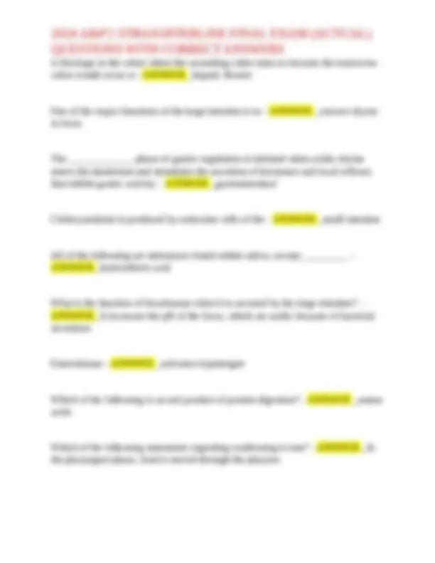 2025 A&P 2 STRAIGHTERLINE FINAL EXAM (ACTUAL) QUESTIONS WITH CORRECT ...