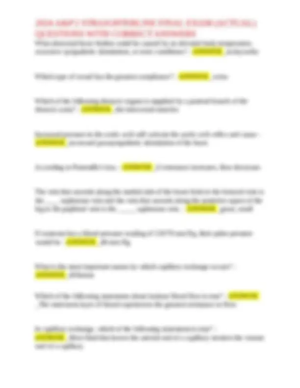 2025 A&P 2 STRAIGHTERLINE FINAL EXAM (ACTUAL) QUESTIONS WITH CORRECT ...