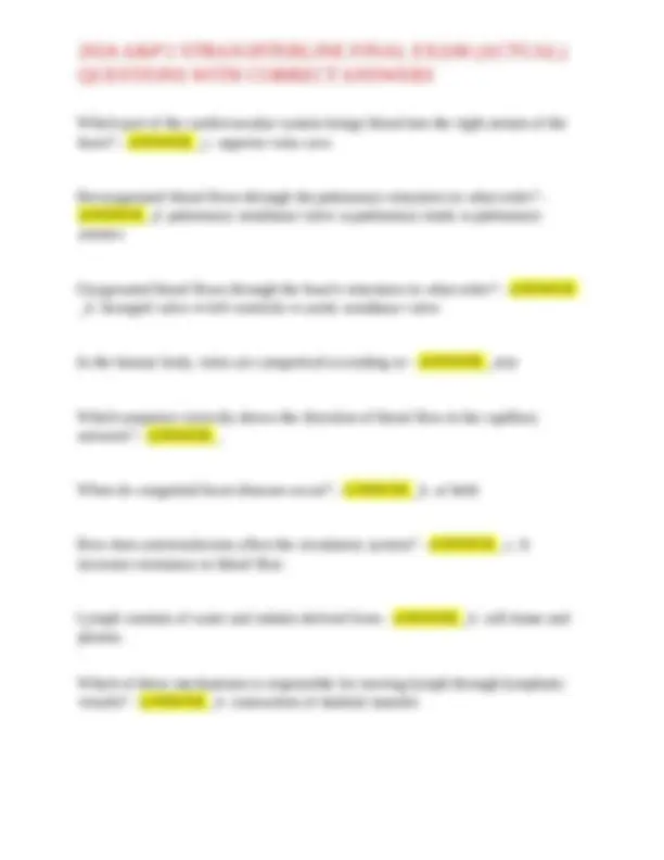 2025 A&P 2 STRAIGHTERLINE FINAL EXAM (ACTUAL) QUESTIONS WITH CORRECT ...