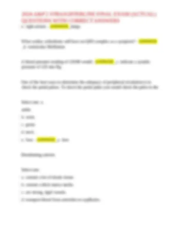 2025 A&P 2 STRAIGHTERLINE FINAL EXAM (ACTUAL) QUESTIONS WITH CORRECT ...