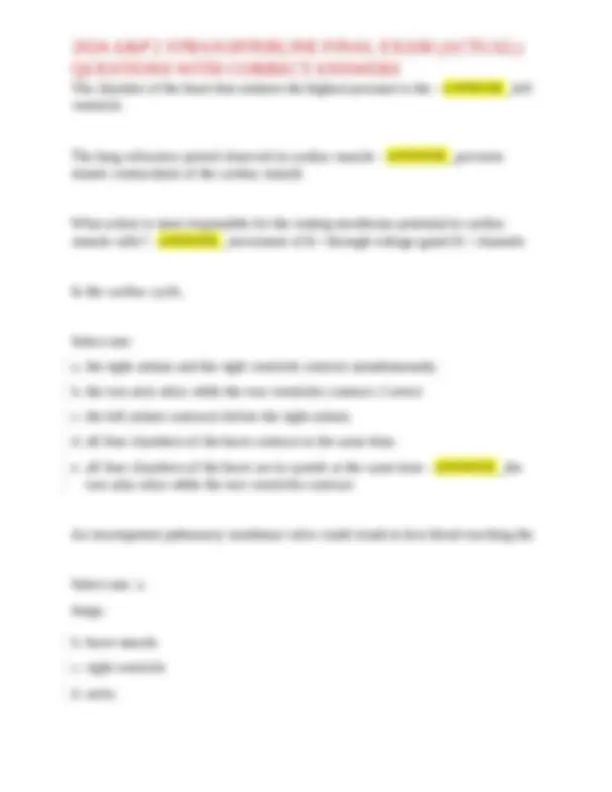 2025 A&P 2 STRAIGHTERLINE FINAL EXAM (ACTUAL) QUESTIONS WITH CORRECT ...