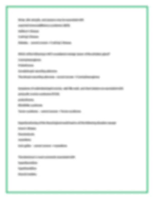 APEA- Endocrine exam multiple choice with precise solutions | Exams ...