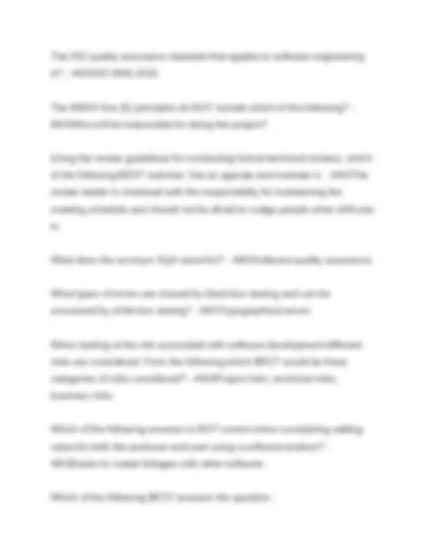 CS-3332 Final Exam Study Questions: Software Engineering Principles and Practices | Exams ...