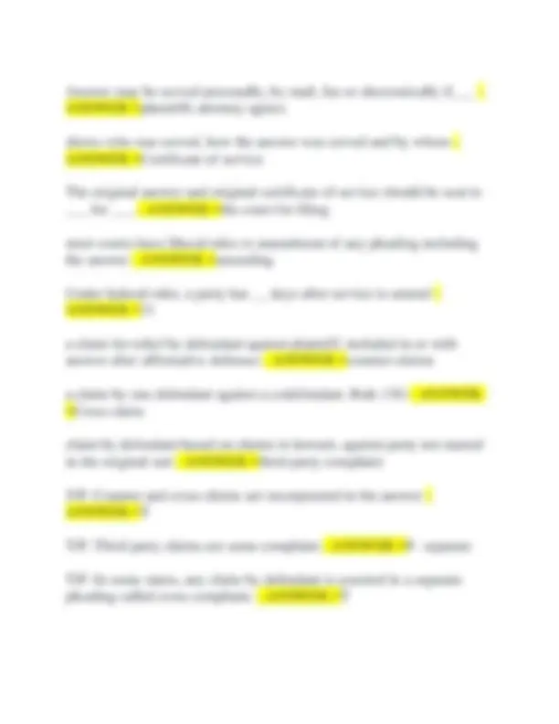 Civil Procedure Final Exam,QUESTIONS AND ANSWERS. | Exams Civil Law ...