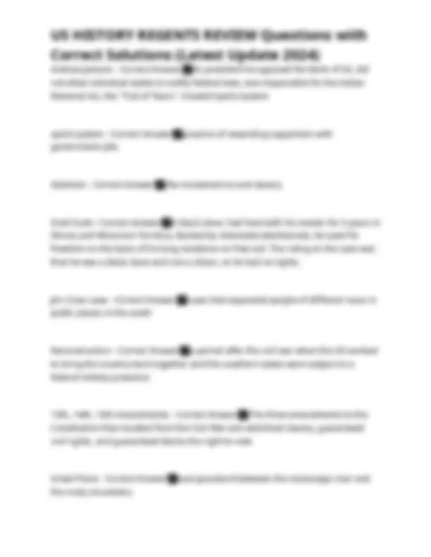 US HISTORY REGENTS REVIEW Questions with Correct Solutions (Latest ...