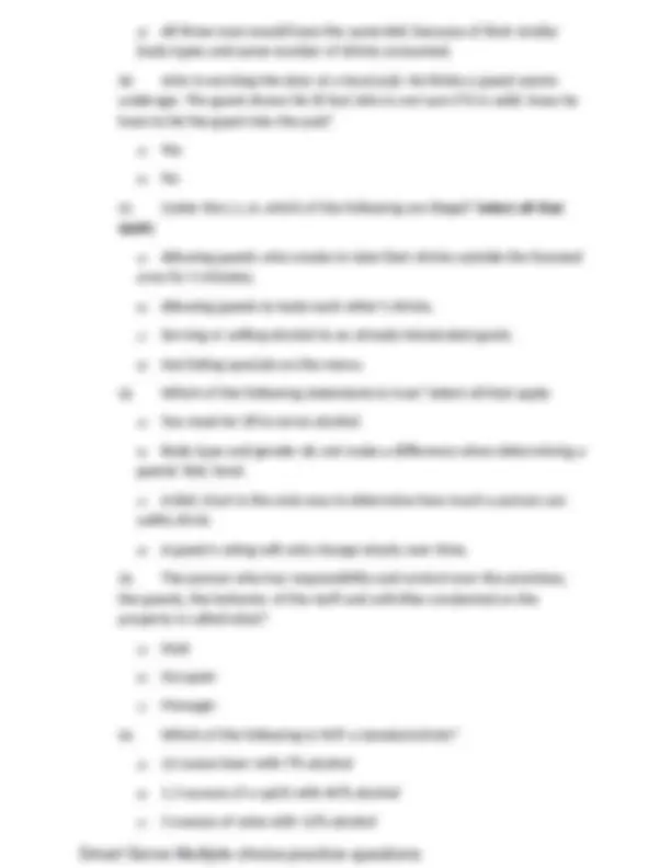 Smart Serve Practice Questions with Correct Answers Latest Update 2025 ...