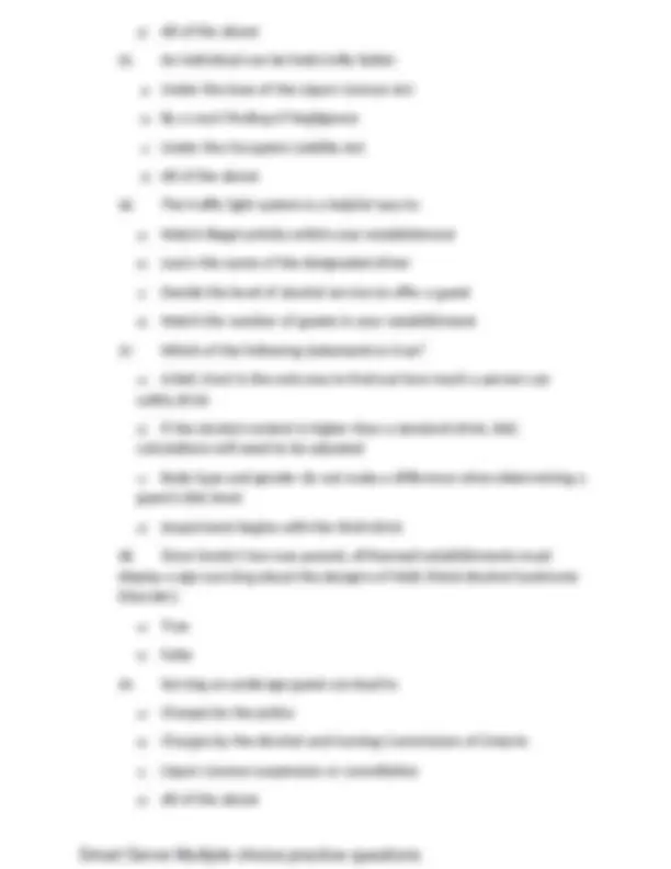 Smart Serve Practice Questions with Correct Answers Latest Update 2025 ...