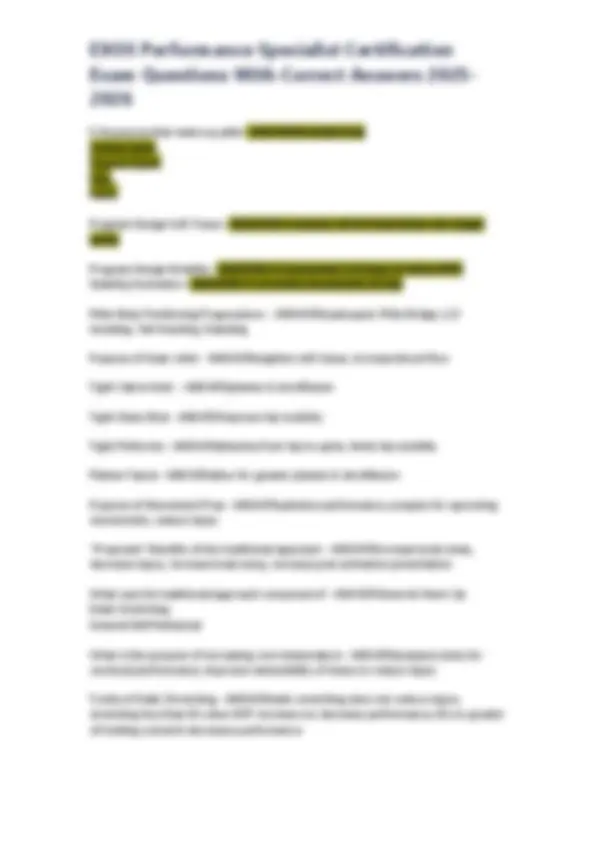 EXOS Performance Specialist Certification Exam Questions With Correct ...