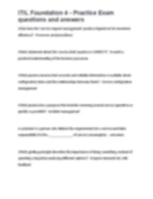 ITIL Foundation 4 Practice Exam: Questions and Answers | Exams ...