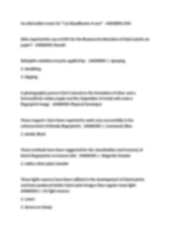 IAI LATENT PRINT CERTIFICATION EXAM (ACTUAL EXAM) WITH CORRECT ACTUAL ...