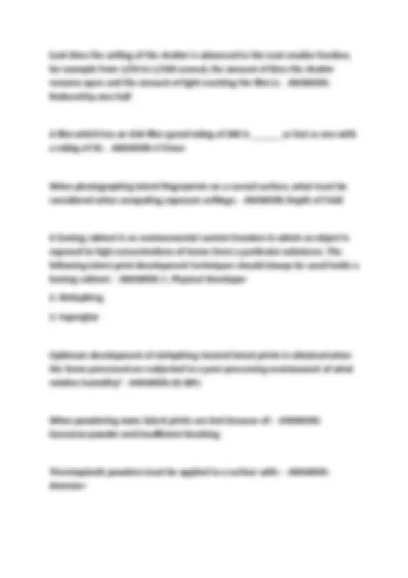 IAI LATENT PRINT CERTIFICATION EXAM (ACTUAL EXAM) WITH CORRECT ACTUAL ...