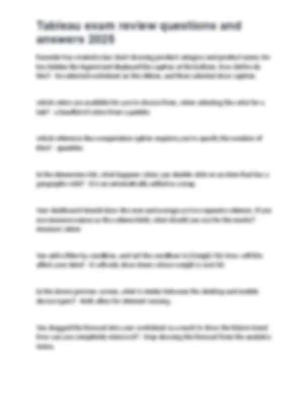 Tableau Exam Review Questions and Answers 2025: A Comprehensive Guide ...