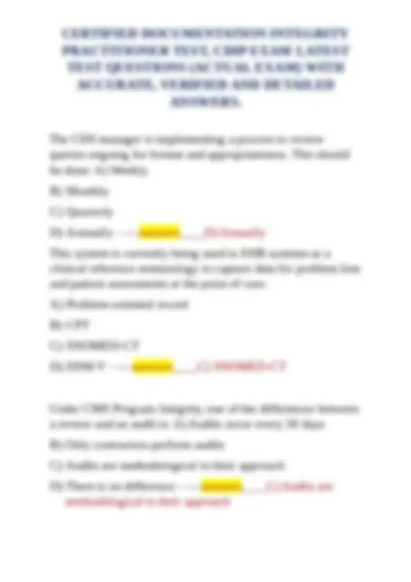 CDIP Exam Practice Questions: Certified Documentation Integrity ...