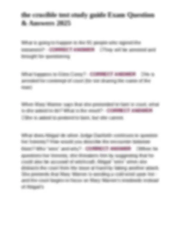 The Crucible Study Guide: Exam Questions and Answers | Exams Nursing ...