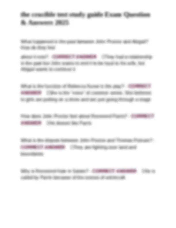 The Crucible Study Guide: Exam Questions and Answers | Exams Nursing ...