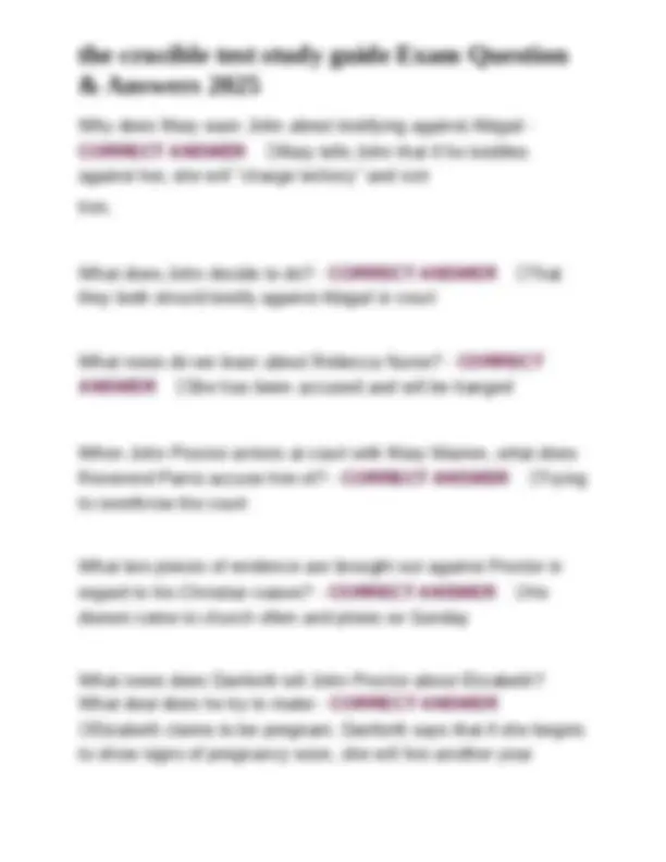 The Crucible Study Guide: Exam Questions and Answers | Exams Nursing ...