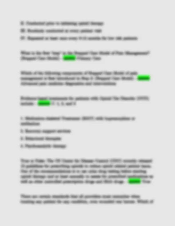 DoD Opioid Prescriber Safety Training Program questions and answers ...