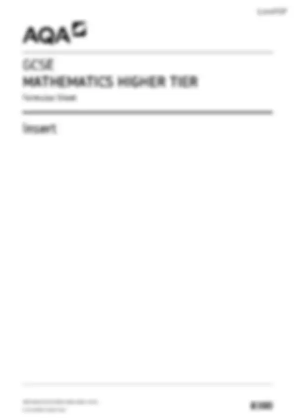 2024 AQA GCSE MATHEMATICS 8300/2H Higher Tier Paper 2 Question Paper ...