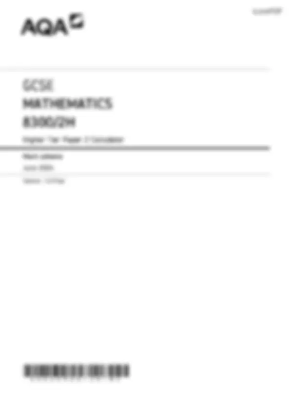 2024 AQA GCSE MATHEMATICS 8300/2H Higher Tier Paper 2 Question Paper + Mark Scheme + Inser ...