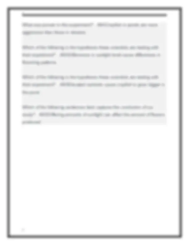 Scientific Method Assessment Pre and Post Test 2025. Questions ...
