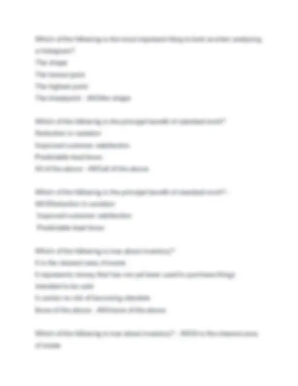 Lean Six Sigma Green Belt Test Bank Questions and Answers | Exams ...