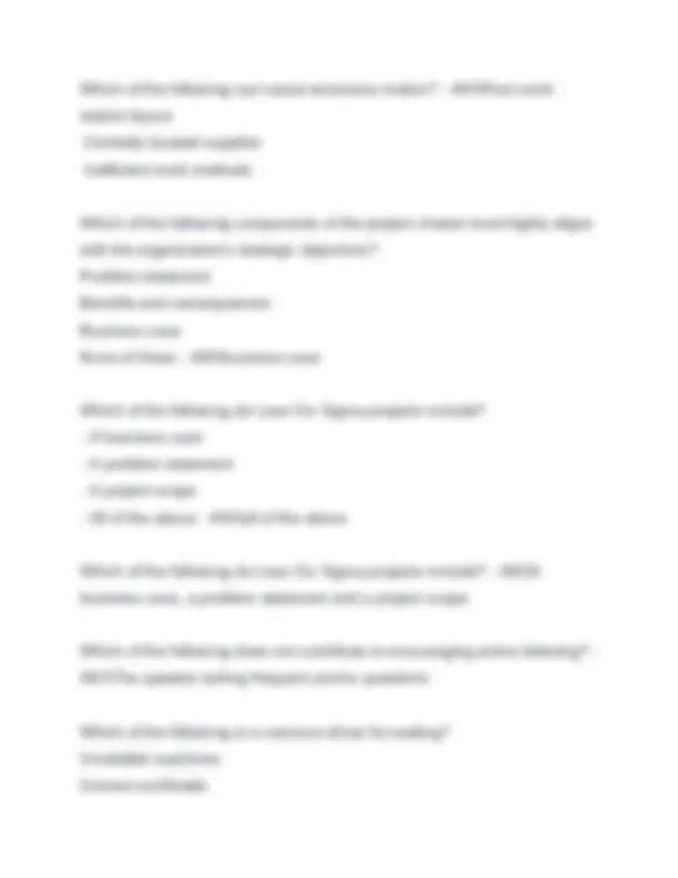 Lean Six Sigma Green Belt Test Bank Questions and Answers | Exams ...