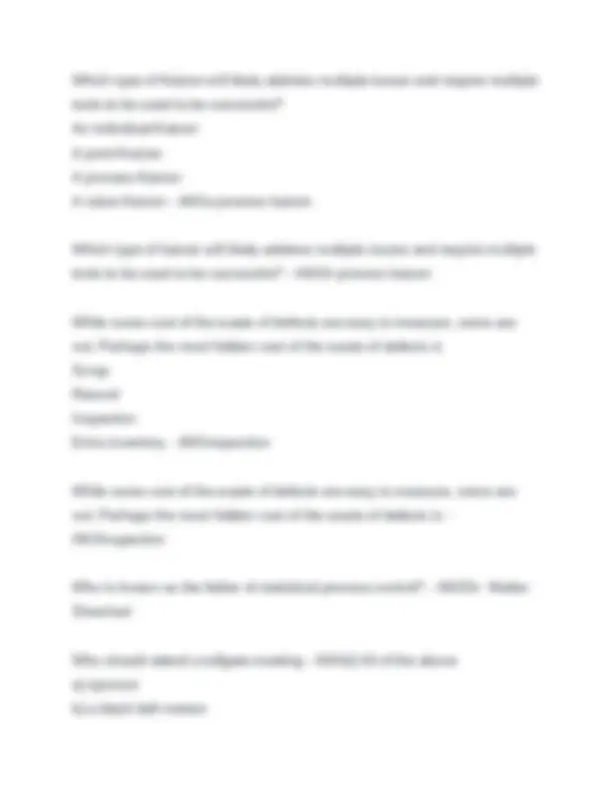 Lean Six Sigma Green Belt Test Bank Questions and Answers | Exams ...