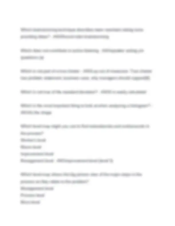 Lean Six Sigma Green Belt Test Bank Questions and Answers | Exams ...