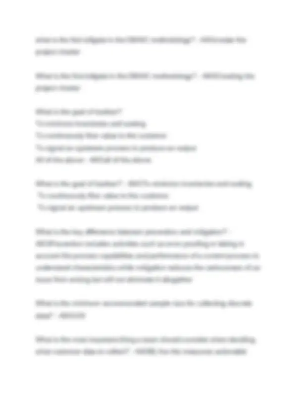 Lean Six Sigma Green Belt Test Bank Questions and Answers | Exams ...