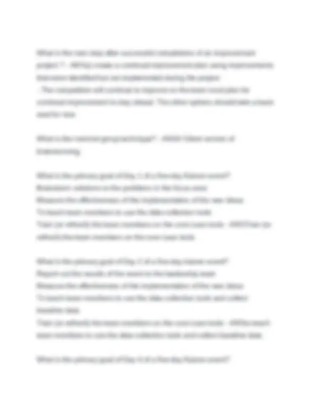 Lean Six Sigma Green Belt Test Bank Questions and Answers | Exams ...