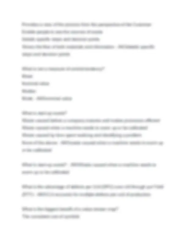 Lean Six Sigma Green Belt Test Bank Questions and Answers | Exams ...