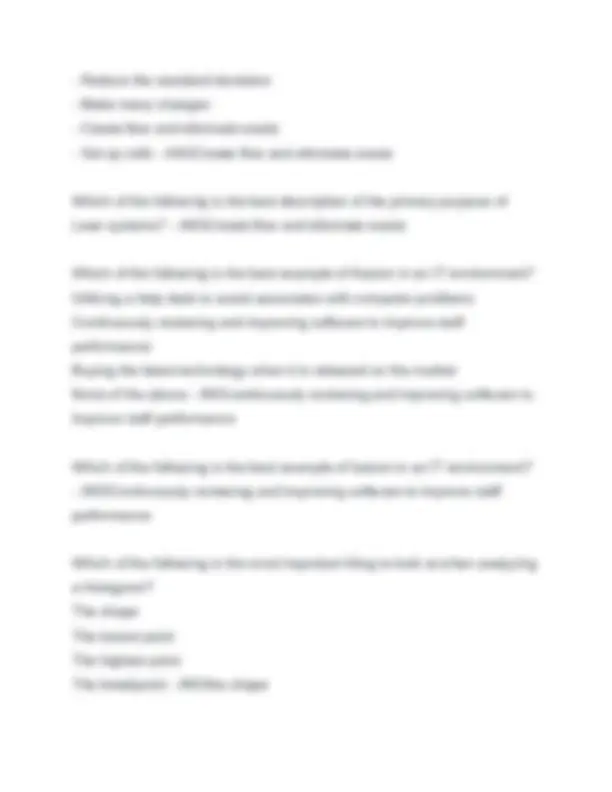 Lean Six Sigma Green Belt Test Bank Questions and Answers | Exams ...