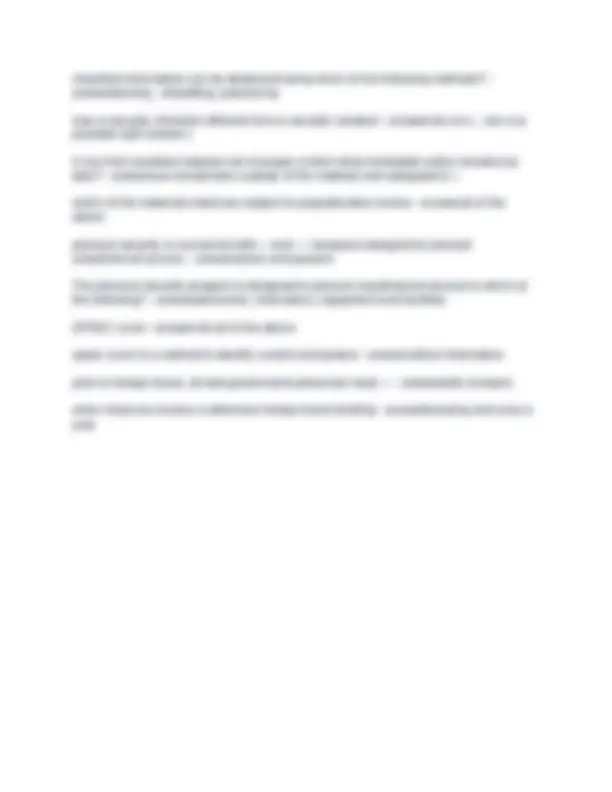 DOD annual security awareness refresher Questions with Solutions ...