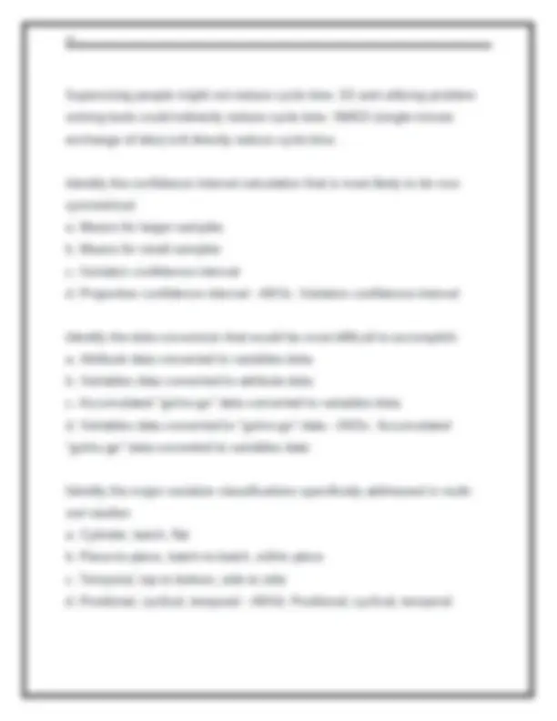 Lean Six Sigma Green Belt Practice Questions and Answers | Exams ...