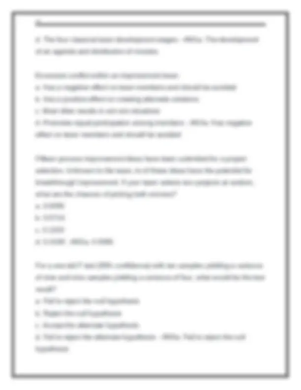Lean Six Sigma Green Belt Practice Questions and Answers | Exams ...