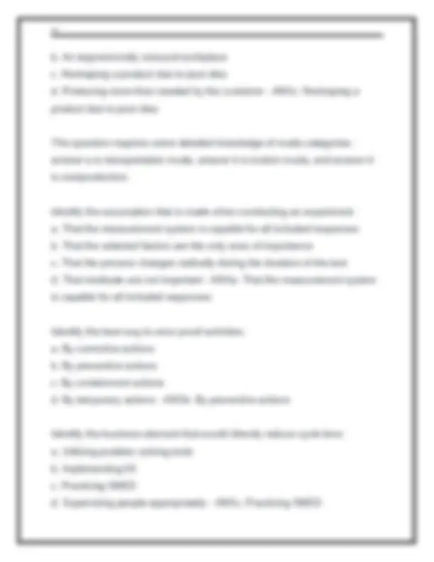 Lean Six Sigma Green Belt Practice Questions and Answers | Exams ...