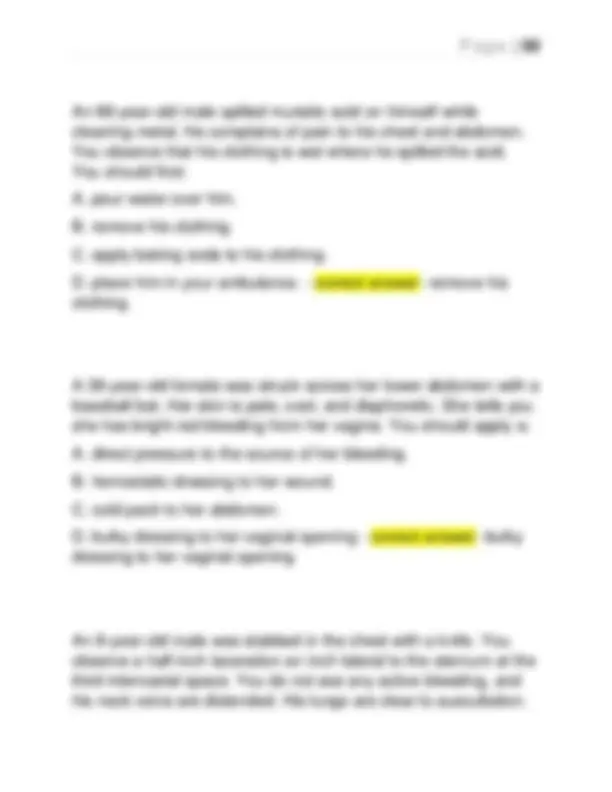 NREMT Trauma 2025 Exam: Practice Questions and Answers | Exams Nursing ...