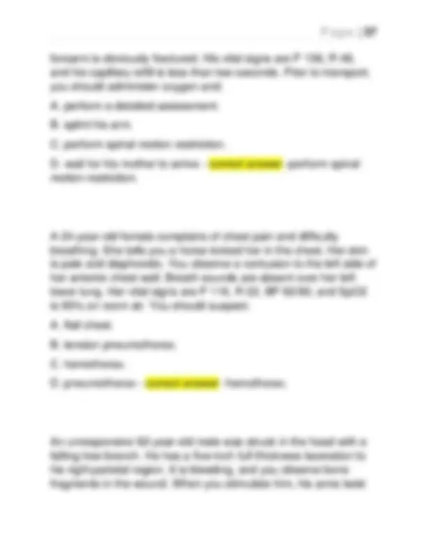 NREMT Trauma 2025 Exam: Practice Questions and Answers | Exams Nursing ...