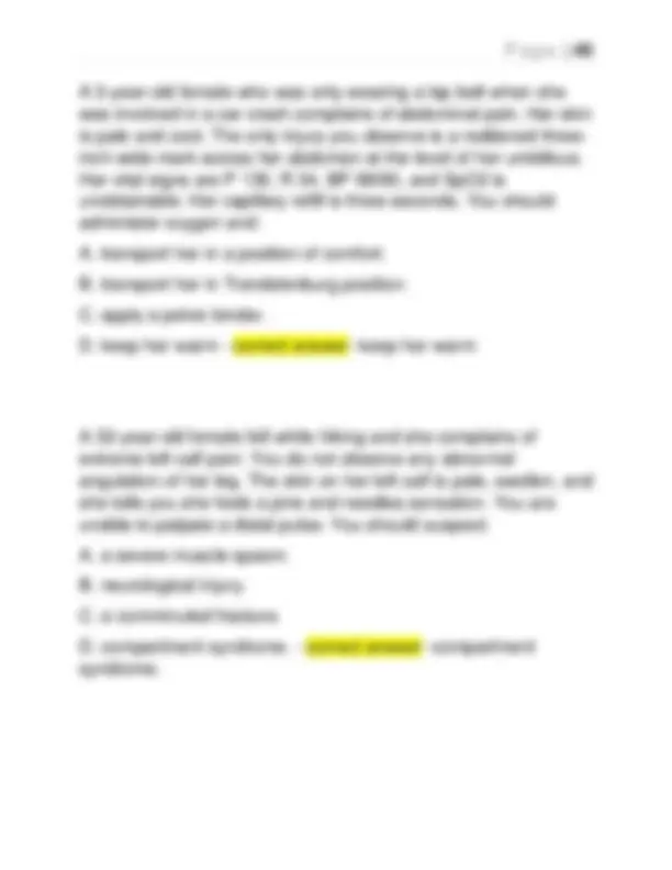 NREMT Trauma 2025 Exam: Practice Questions and Answers | Exams Nursing ...