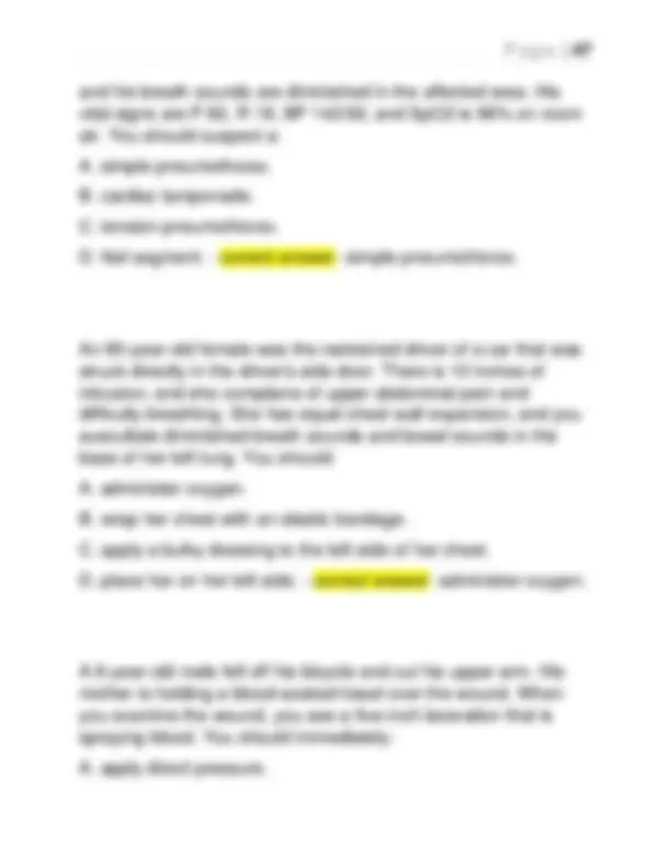 NREMT Trauma 2025 Exam: Practice Questions and Answers | Exams Nursing ...