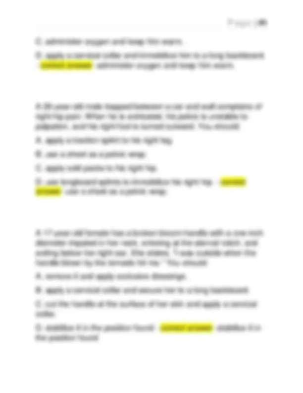 NREMT Trauma 2025 Exam: Practice Questions and Answers | Exams Nursing ...