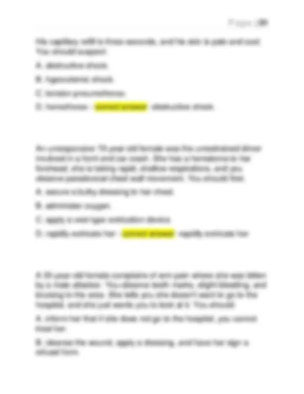 NREMT Trauma 2025 Exam: Practice Questions and Answers | Exams Nursing ...