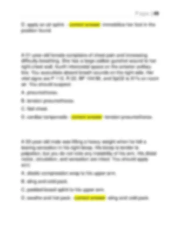 NREMT Trauma 2025 Exam: Practice Questions and Answers | Exams Nursing ...