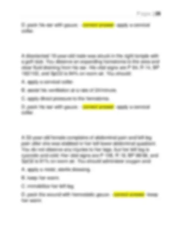 NREMT Trauma 2025 Exam: Practice Questions and Answers | Exams Nursing ...