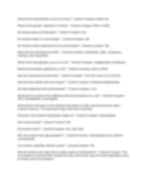 BIOLOGY STAAR REVIEW CATEGORY 1 CELL STRUCTURE AND FUNCTION EXAM ...