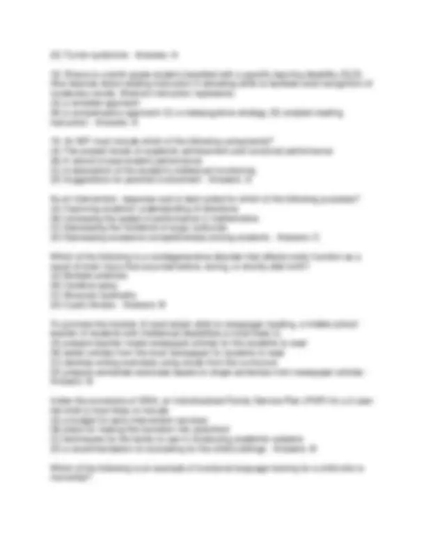 PRAXIS 5354- MULTIPLE CHOICE QUESTIONS | Exams Social Sciences | Docsity