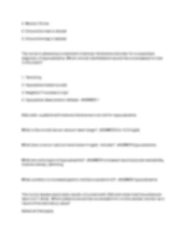 Fluid, Electrolyte, and Acid-Base Balance: Multiple Choice Questions ...