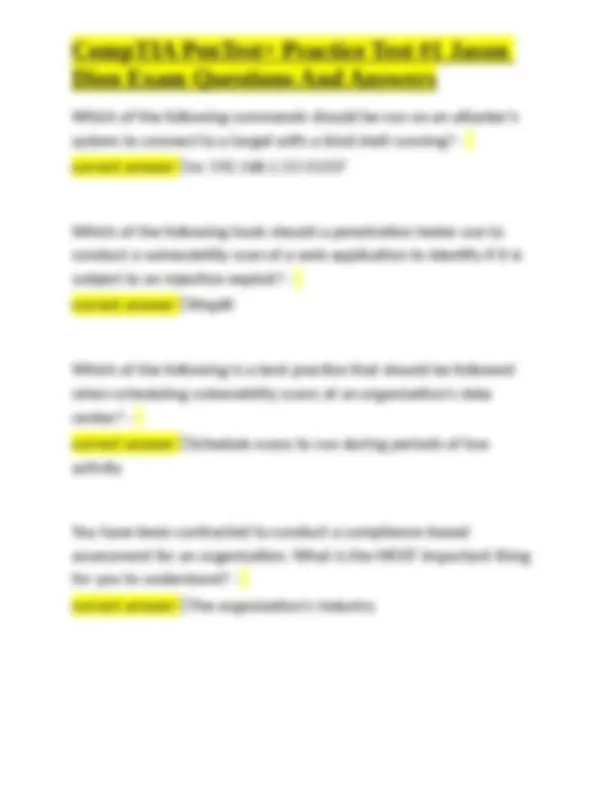 CompTIA PenTest+ Practice Test #1 Jason Dion Exam Questions And Answers ...